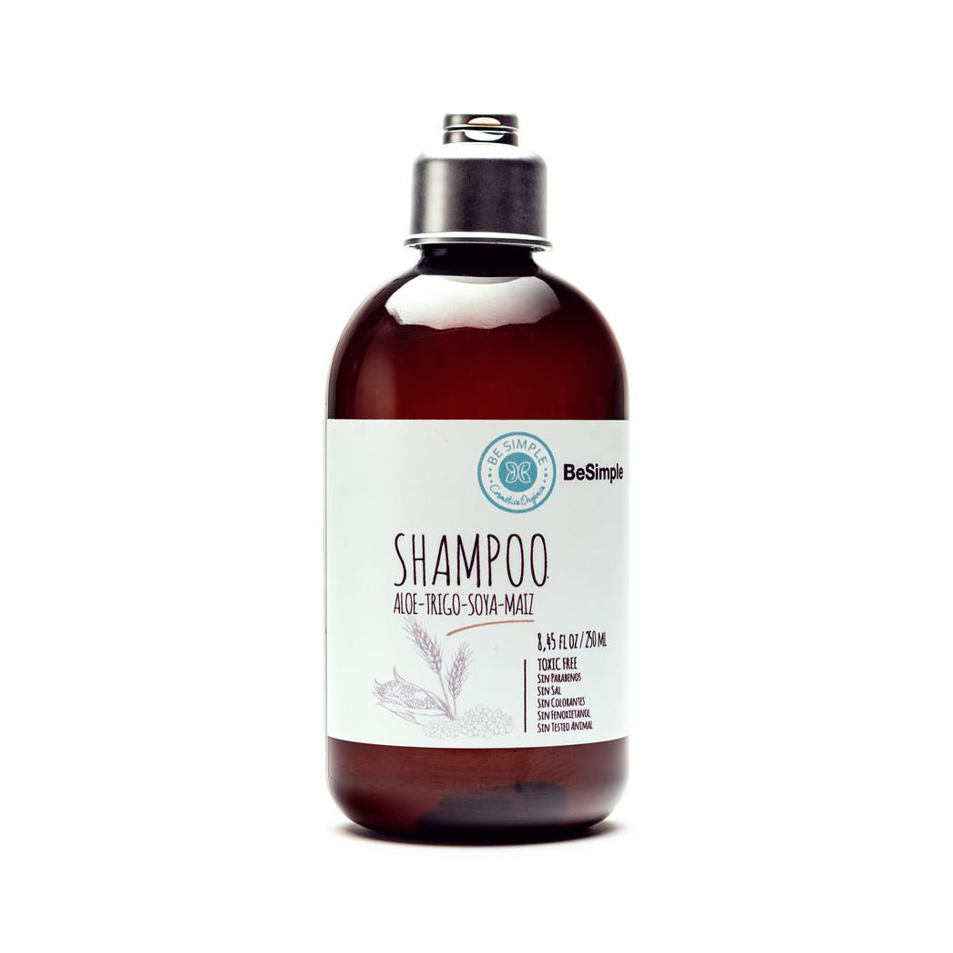 Shampoo Aloe Trigo Soya Maíz 250 ml – Be Simple