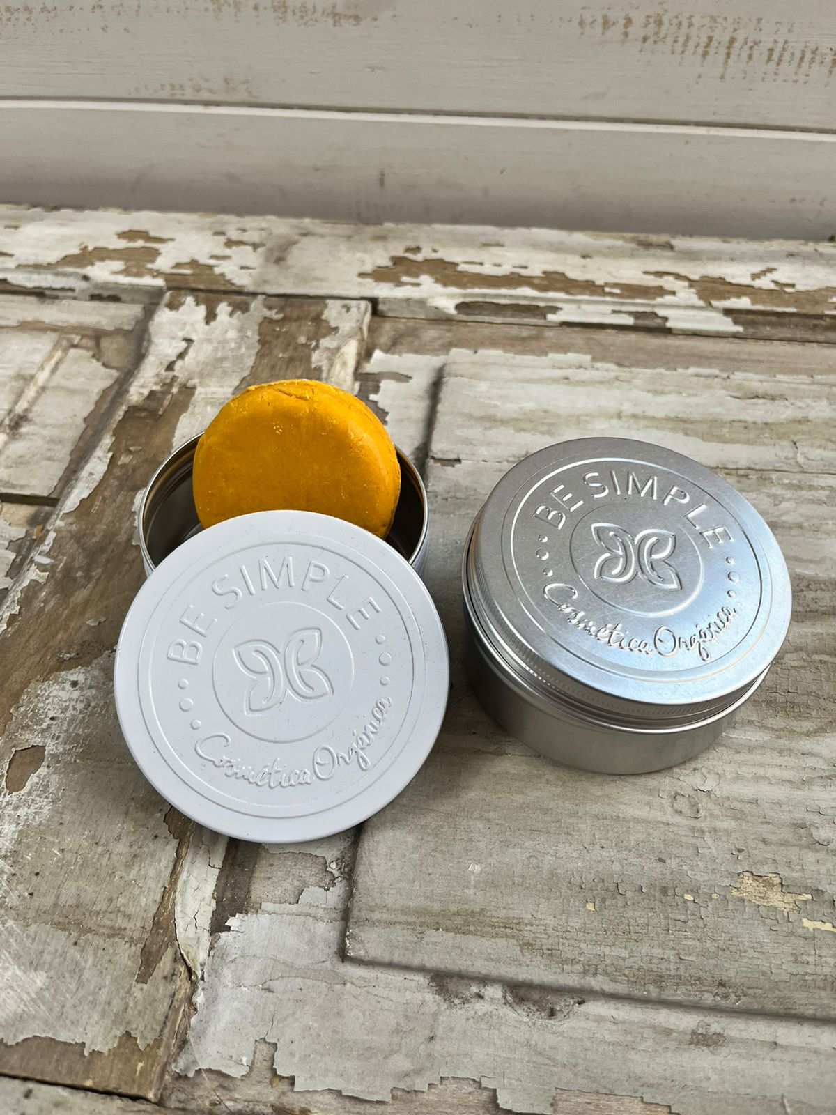 PACK SHAMPOO SÓLIDO CÚRCUMA NARANJA 100g + LATA ALUMINIO COLOR BLANCA ...